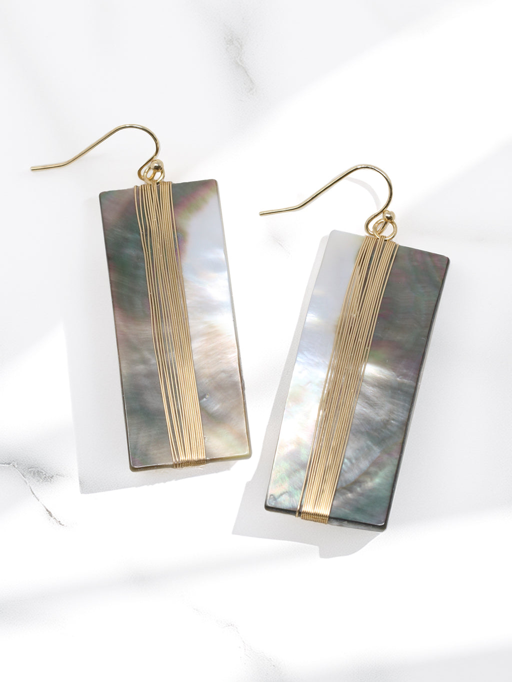Modern Mother of Pearl Shell Statement Earrings – Bauble Sky