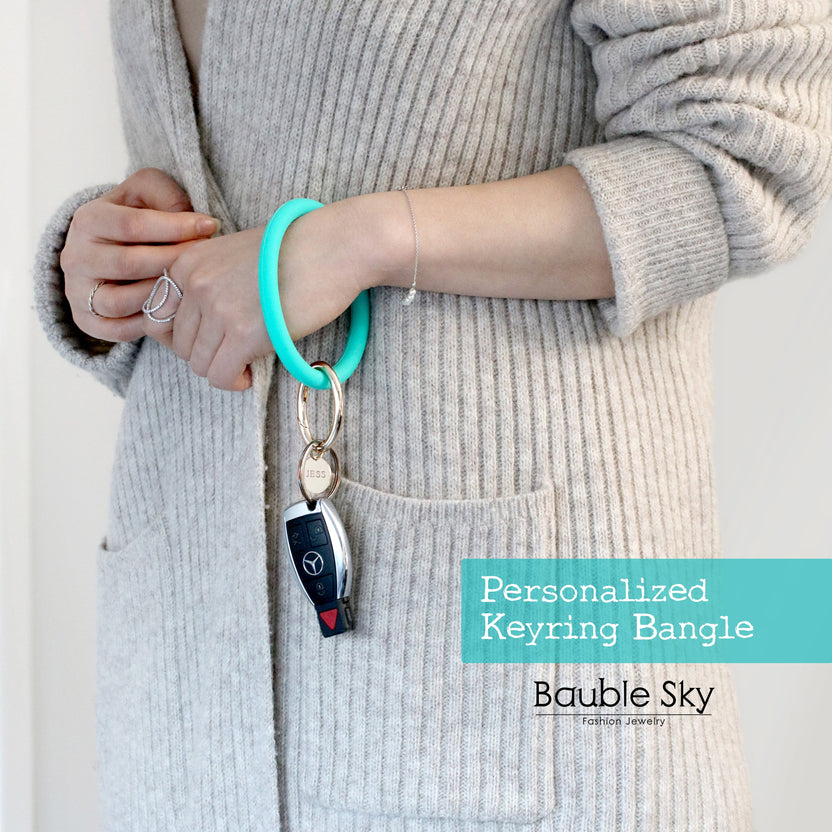 Personalized Silicone Key Ring Bracelet | Bauble Sky