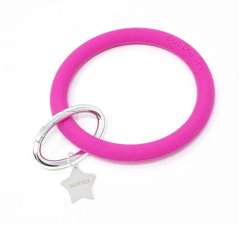 Personalized Silicone Key Ring Bracelet | Bauble Sky