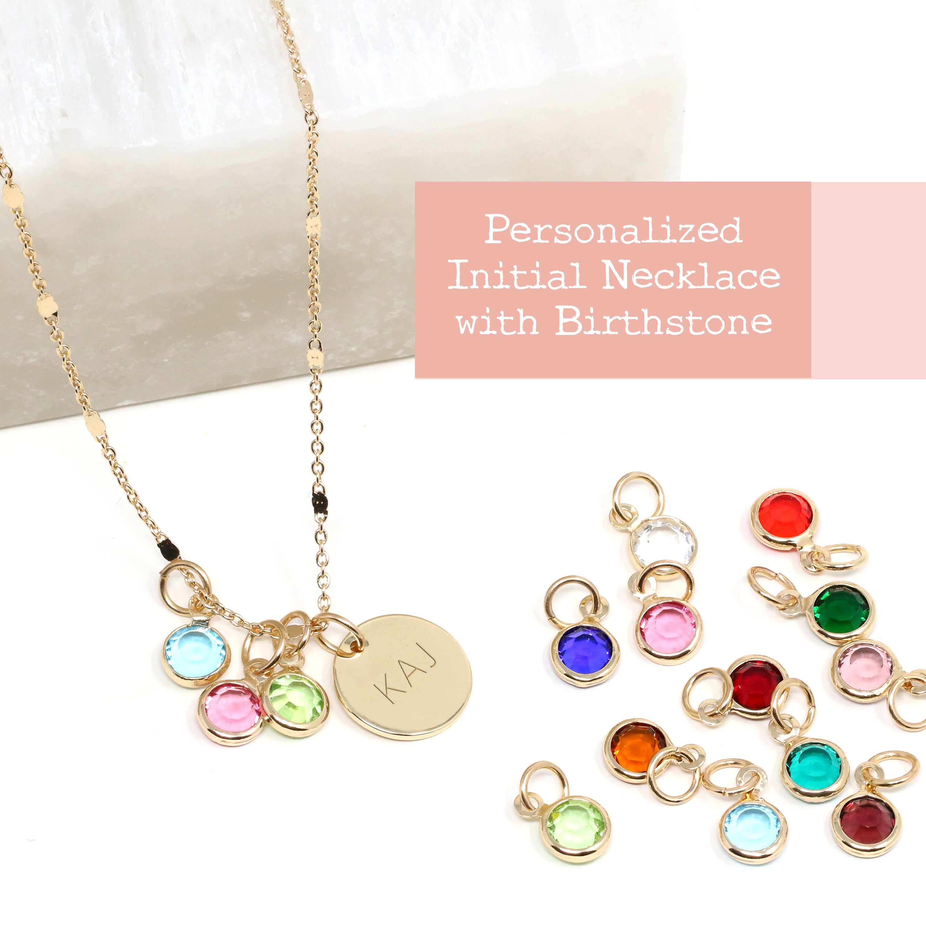 Personalized Birthday Initial Necklace